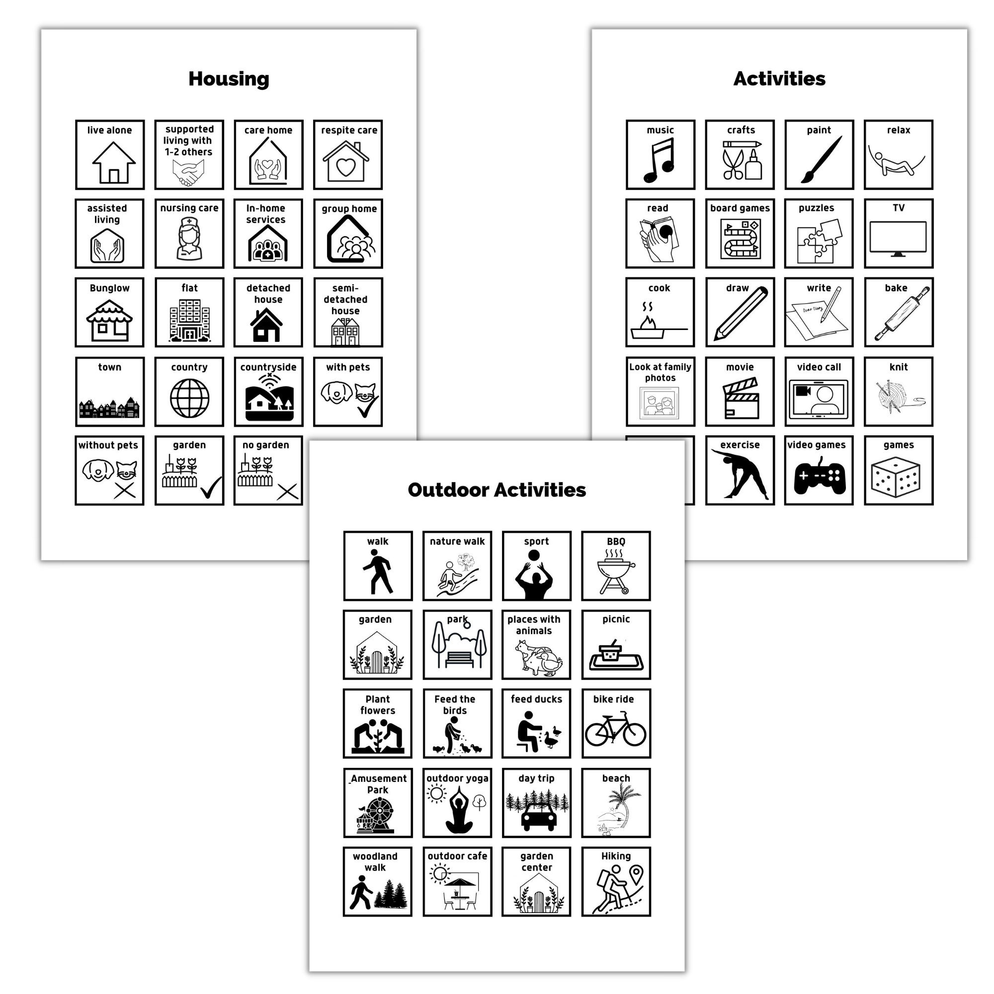 Printable Communication / VISUAL Board for Non-verbal, Autism ...