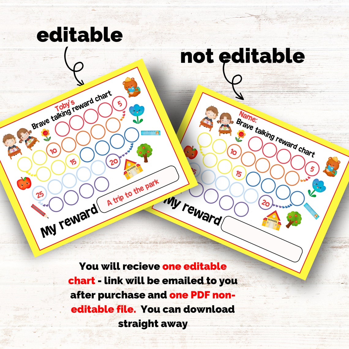 Printable Editable Brave Talking Reward Chart Edit With Corjl ...