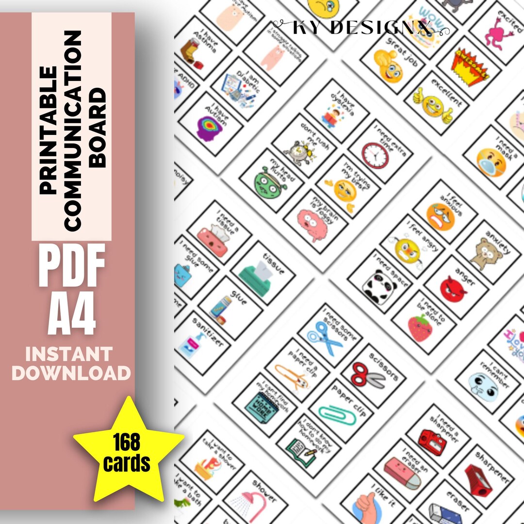 Printable Picture Communication Cards for Children, Non-verbal, Autism ...