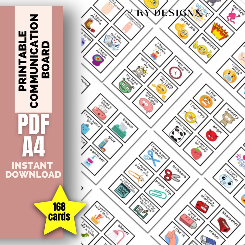 Printable Picture Communication Cards for Children, Non-verbal, Autism ...