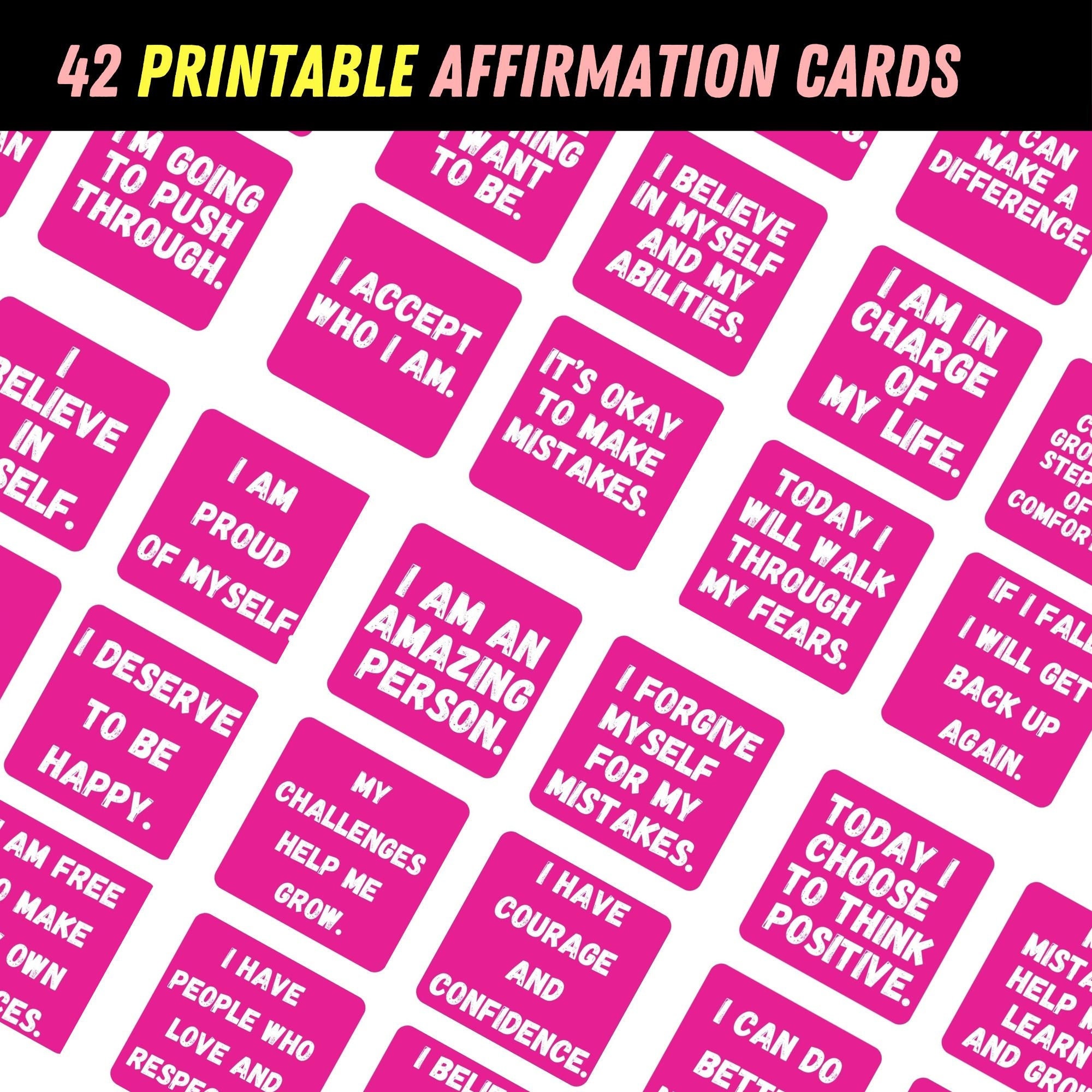 Printable Affirmation Cards for Children Teens Adults, Children's ...