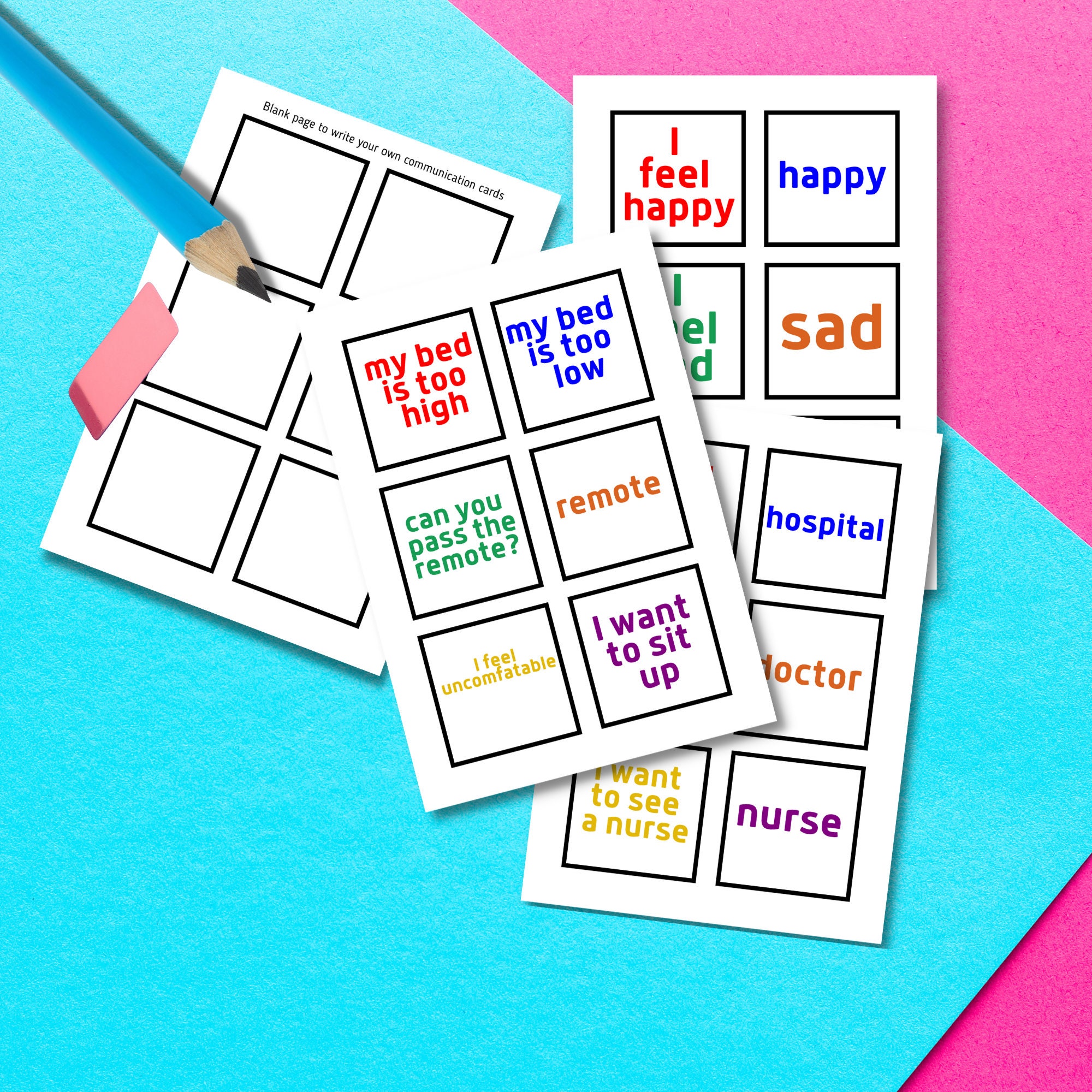180 Printable Communication Cards for Non-verbal, Autism, Selective ...