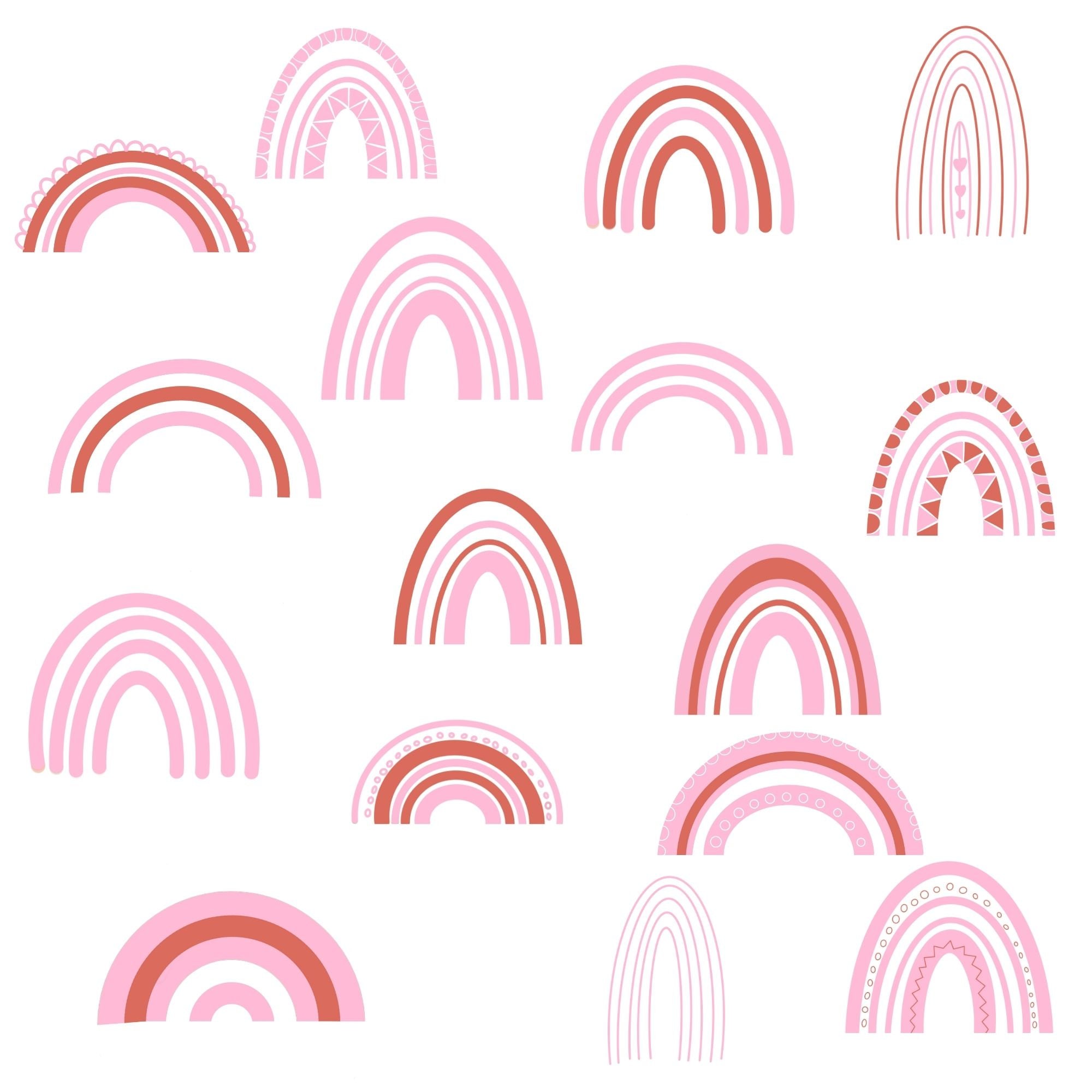 Pink BOHO Hand-drawn Clipart /pink Boho Png Clipart/boho for Art ...