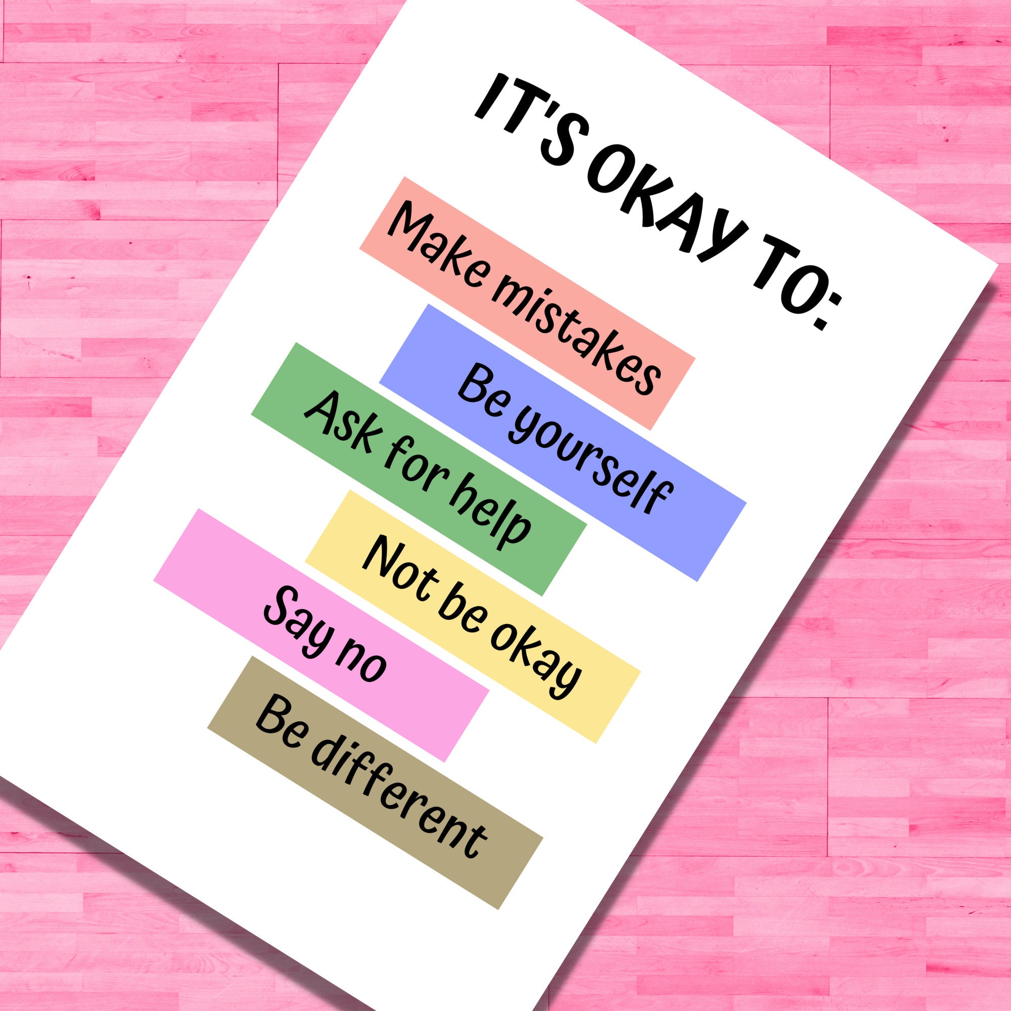 It's Okay To, It's Okay to Printable, , Classroom Decor, Classroom ...