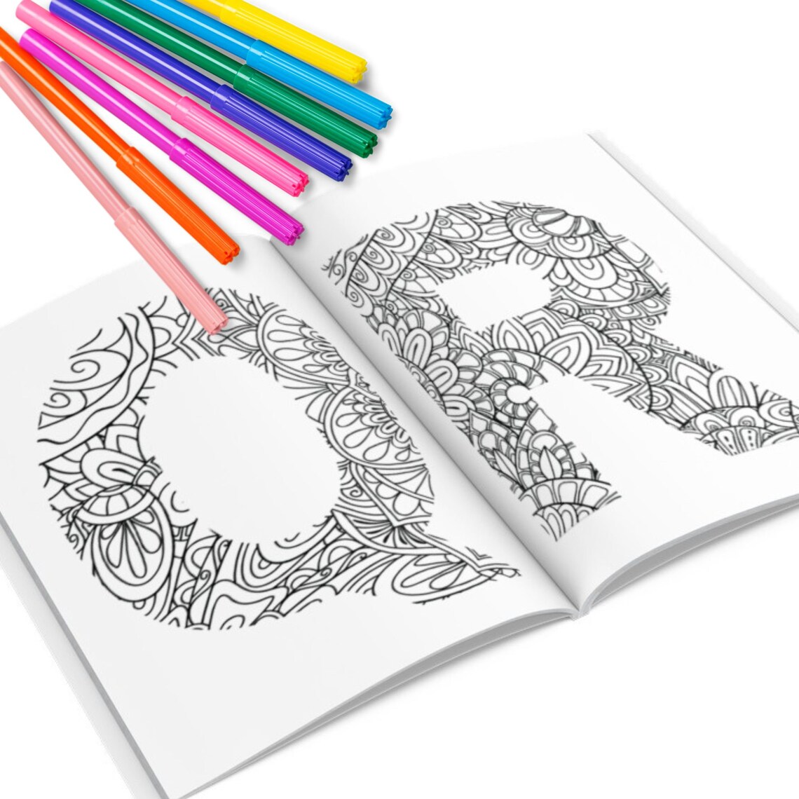Printable Alphabet Mindfulness Coloring - Pages Adult Coloring Book ...
