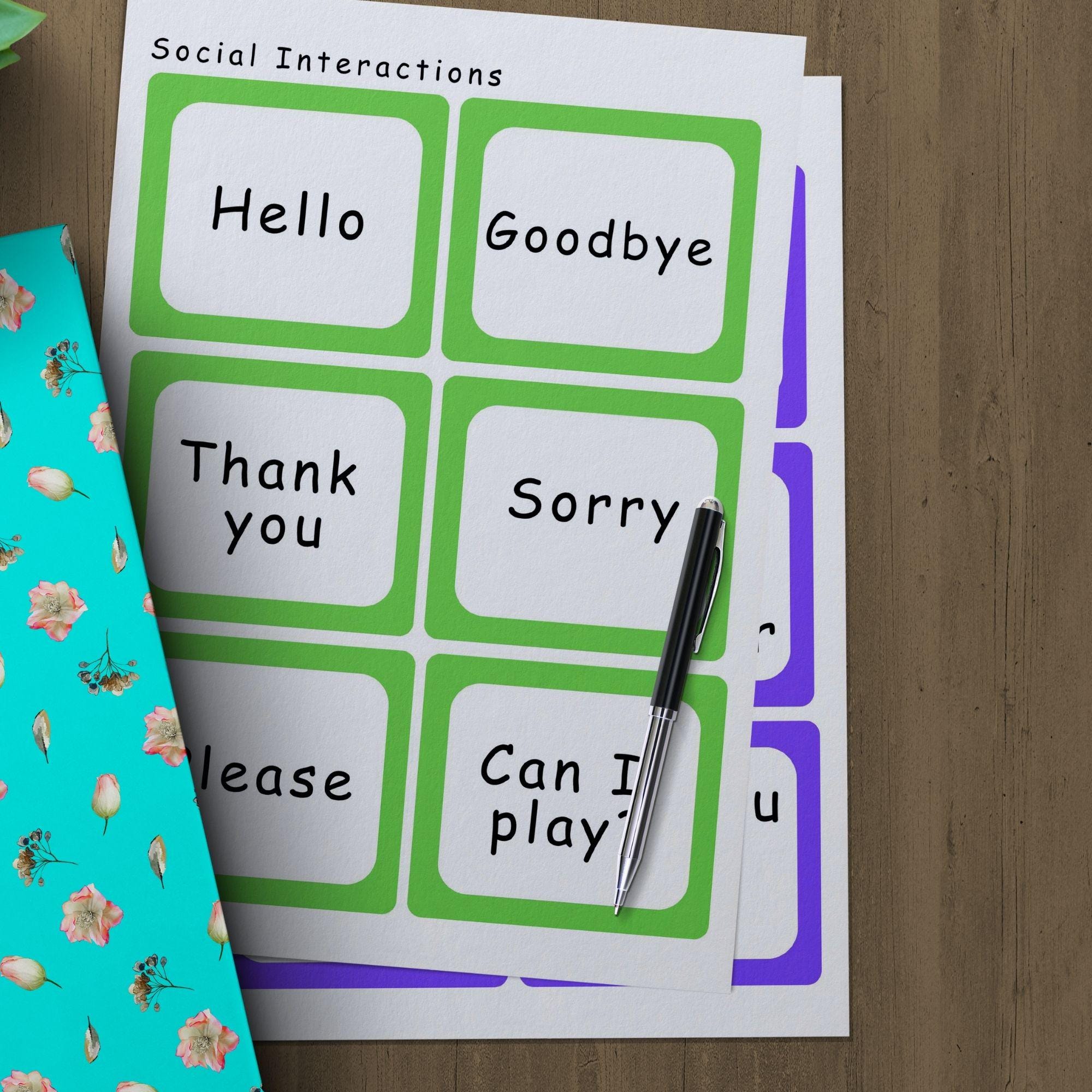 Printable Communication Cards for Kids / Teen, School Setting ...
