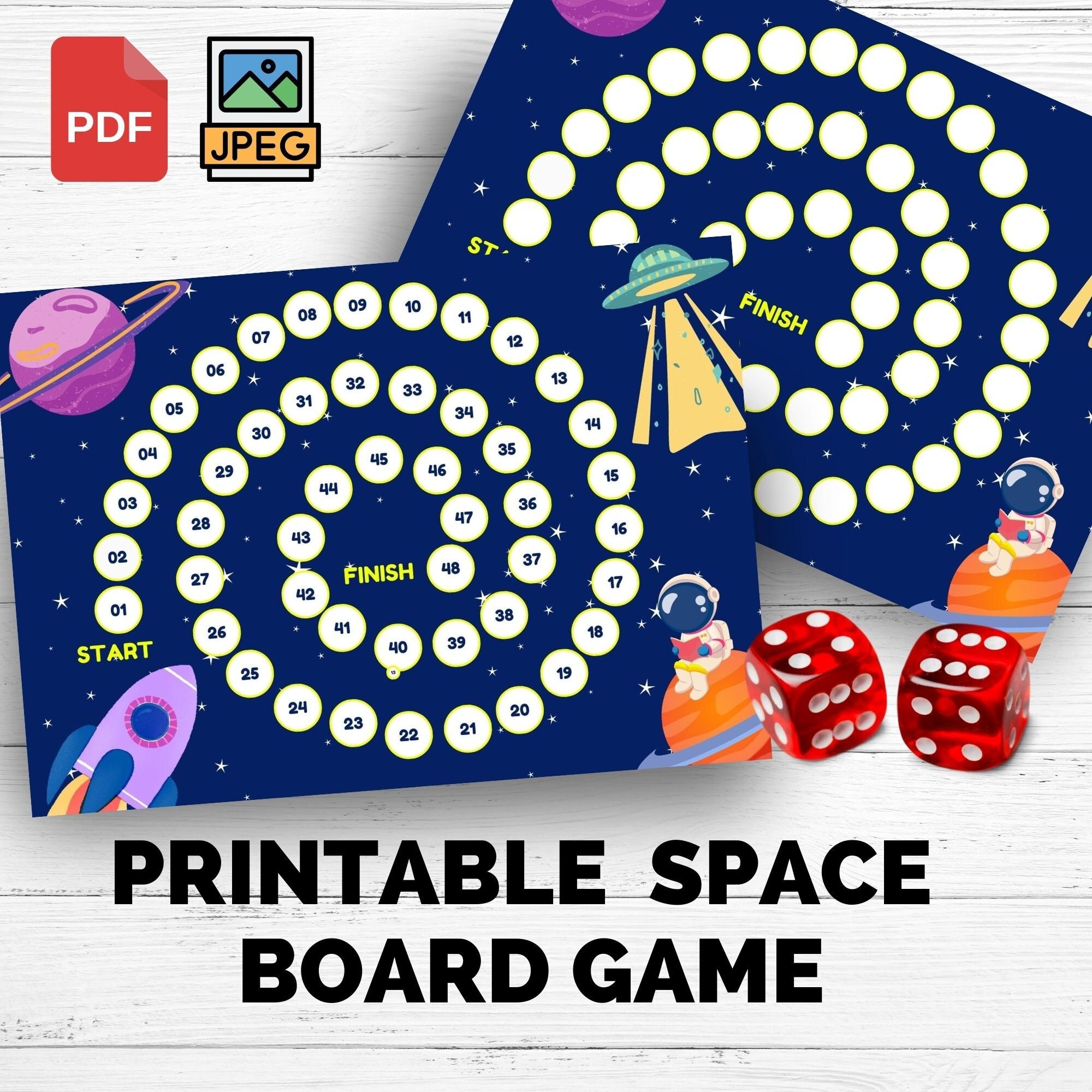 Space Printable Board Game, Family Board Game, , Printable Games ...