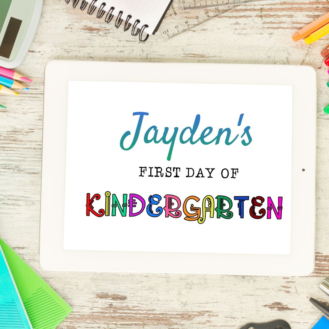 Editable Printable First Day of Kindergarten Poster Corjl - Etsy