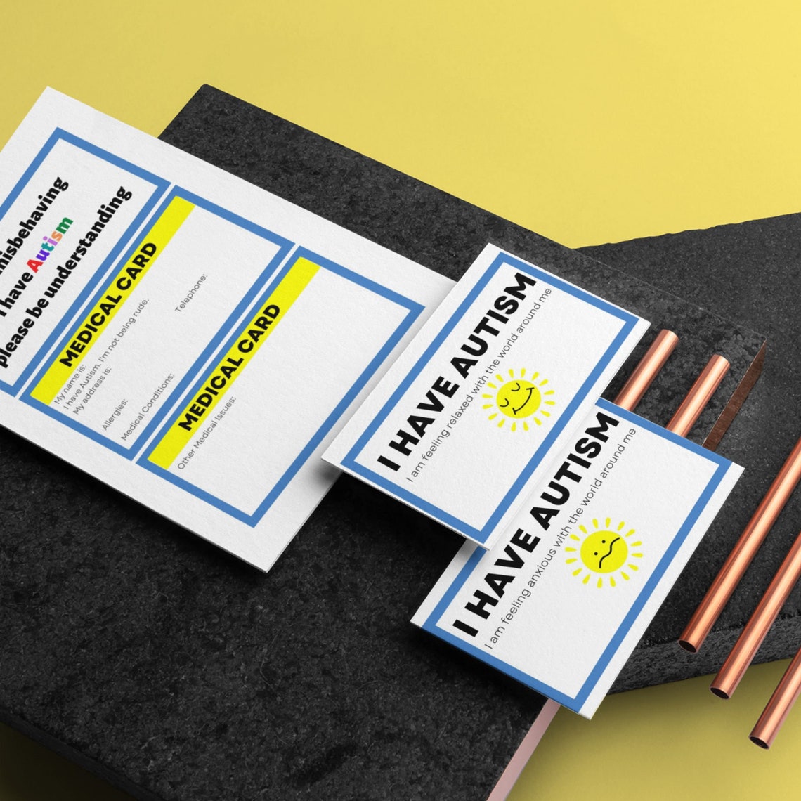 I Have Autism, Autism Awareness Medical ID Card Autism Printable ...