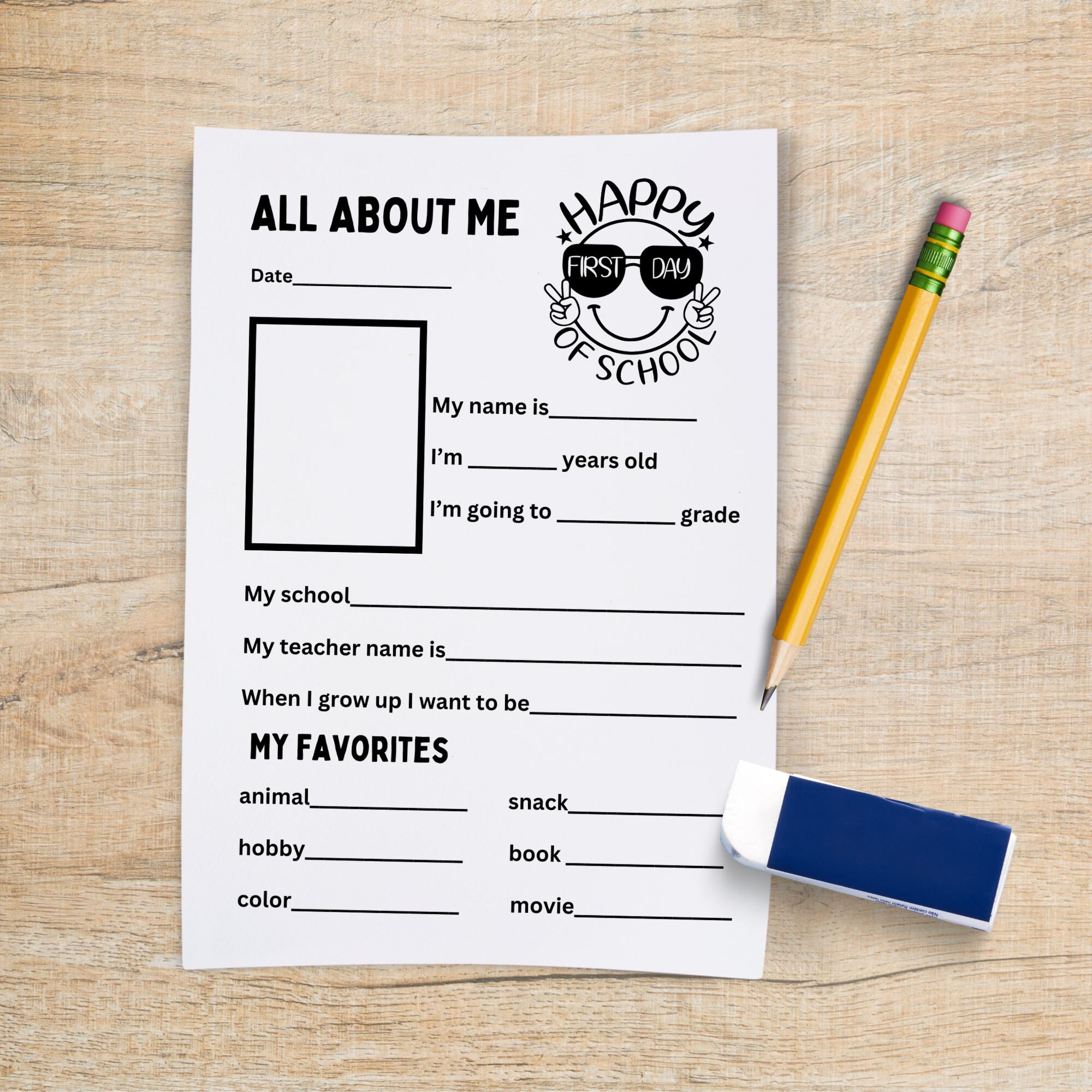 Printable First Day of School Memory Box Keepsake for Kids | Interview ...