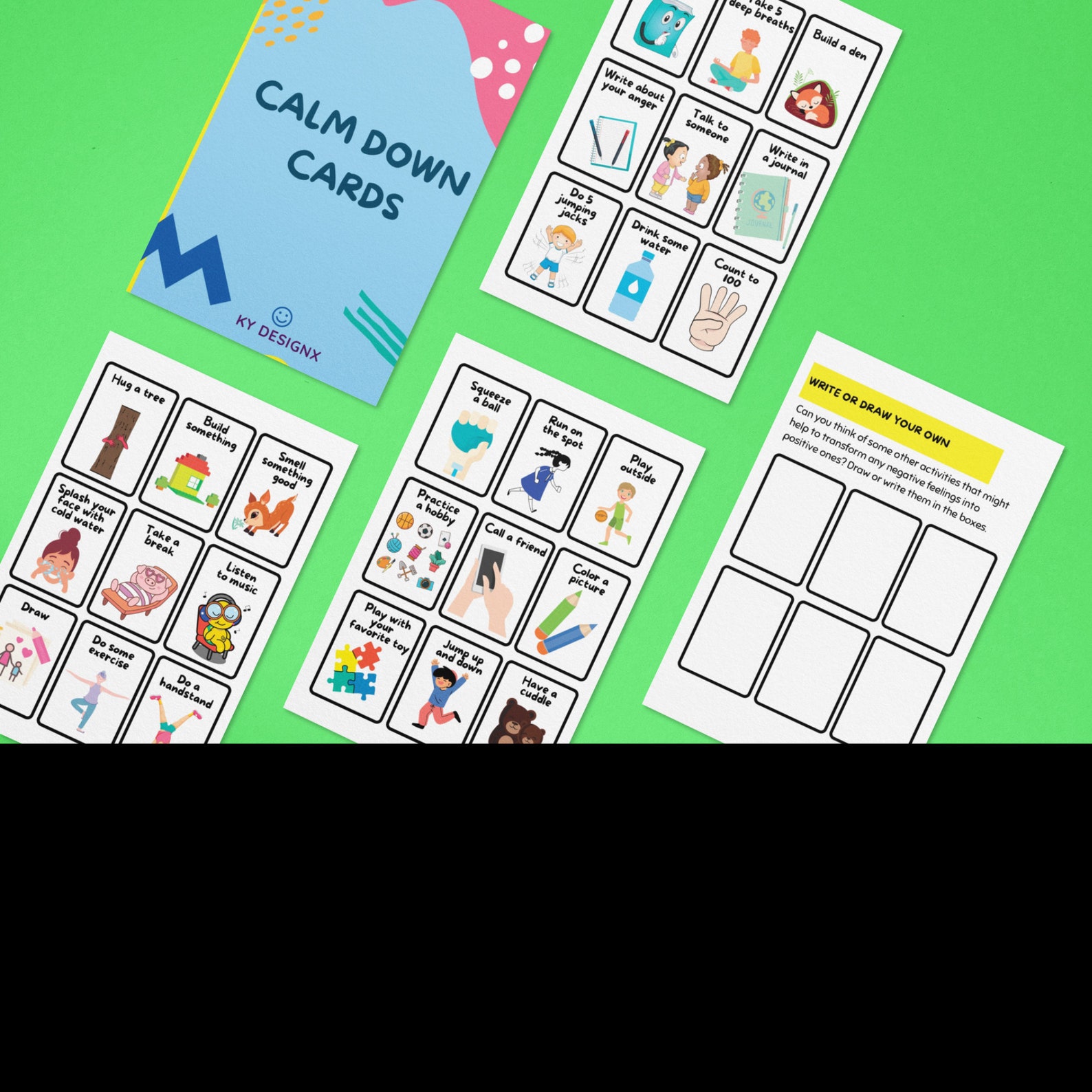 Printable Calm Down Cards, Calming Strategy Cards, Printable Coping ...