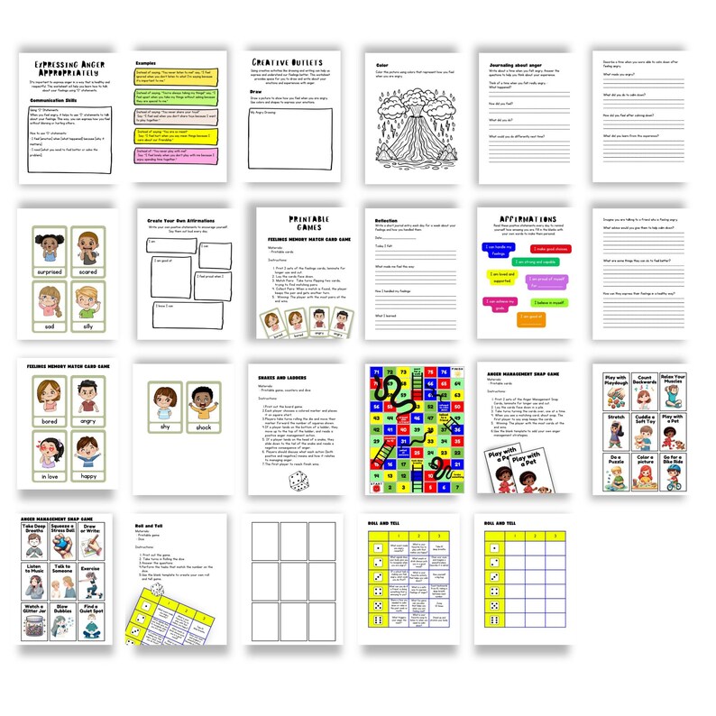 Printable Anger Workbook for Kids, Children, Emotional Regulation ...