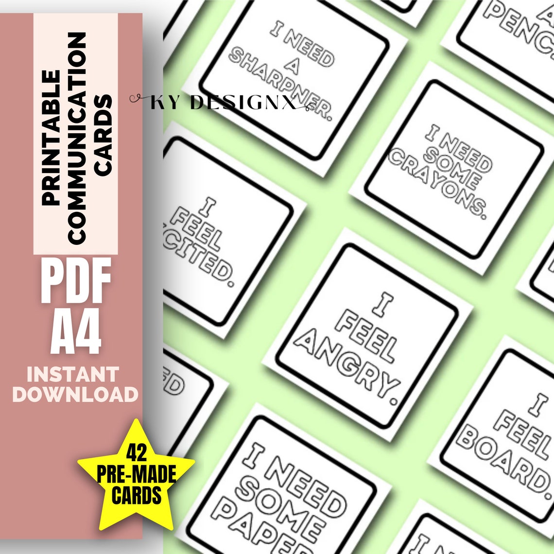 Printable Communication Cards Selective Mutism Autism ADHD | Etsy