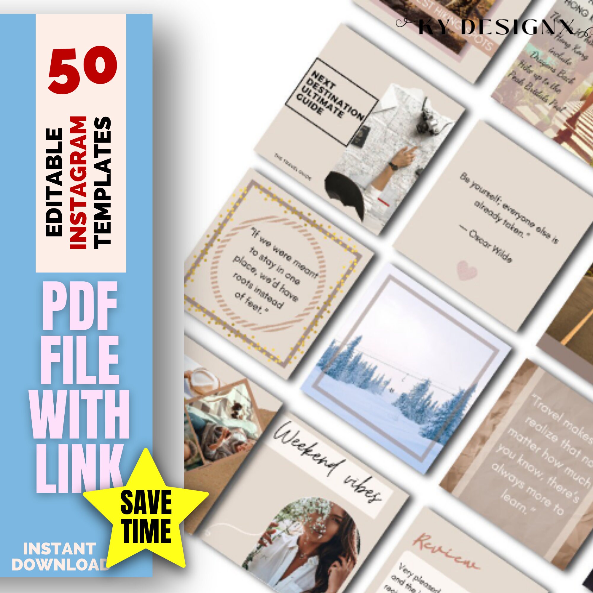 50 Editable INSTAGRAM Templates Brown Beige Instagram Posts - Etsy