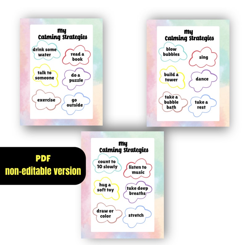 Customizable Child's Name Calming Strategies Poster, Corjl, Try Before ...