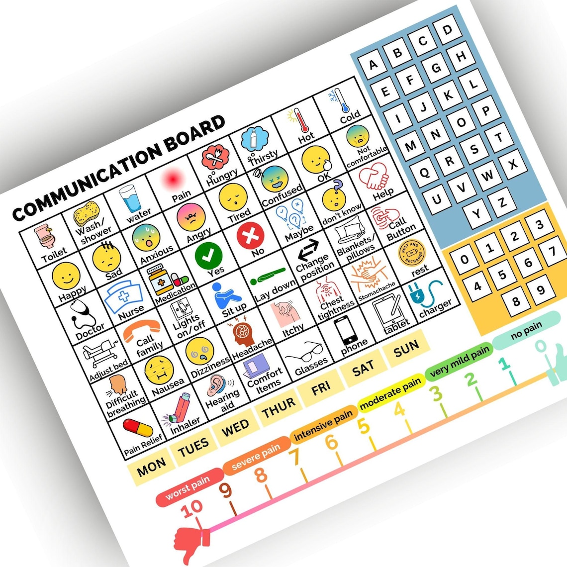 Printable Communication Board for Non-verbal Patients in Healthcare ...