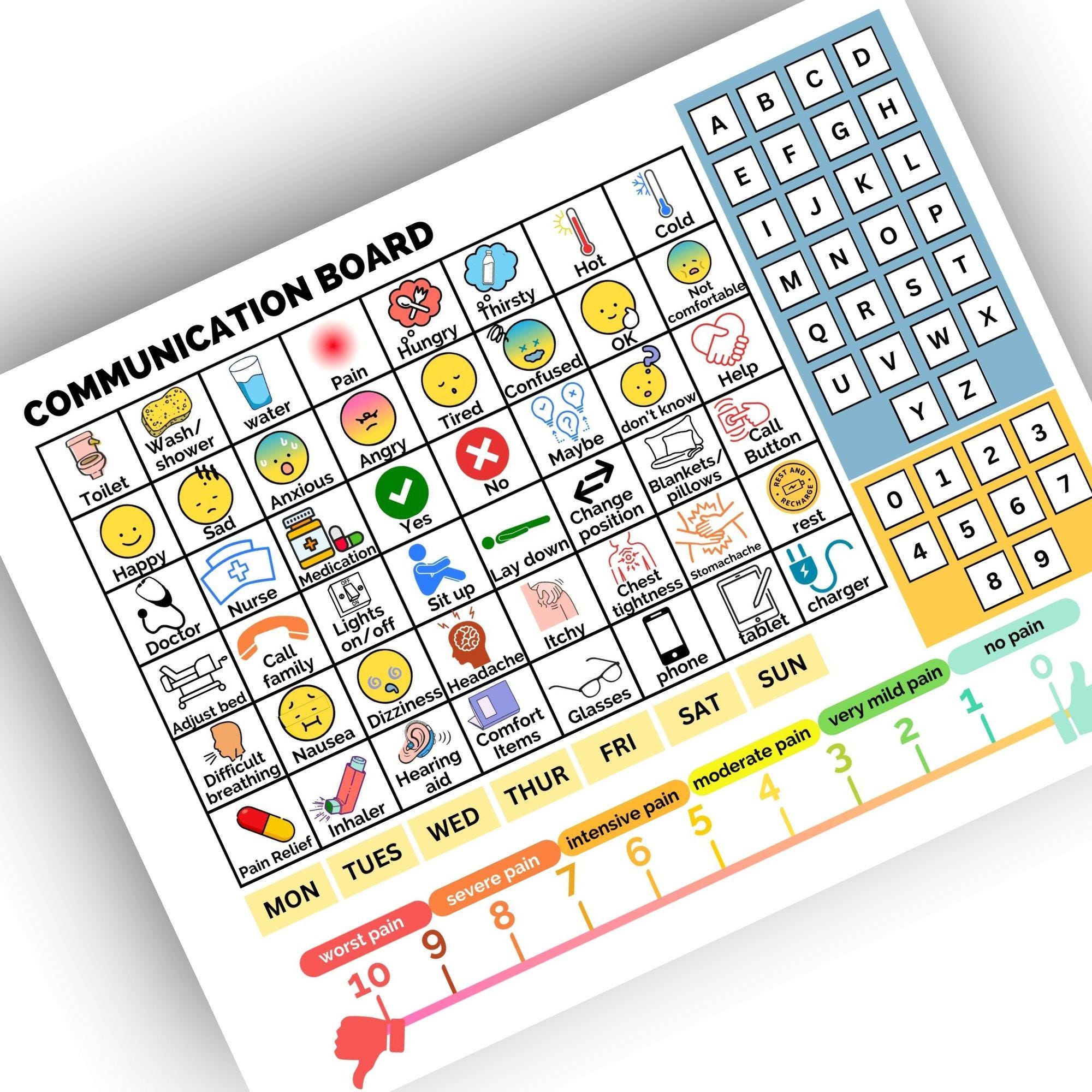 Printable Communication Board for Non-verbal Patients in Healthcare ...