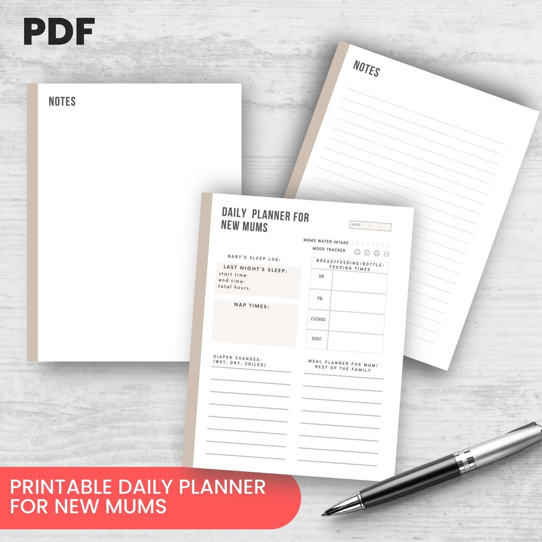 Printable Daily Planner for New Mums - Motherhood Daily Schedule - Baby ...