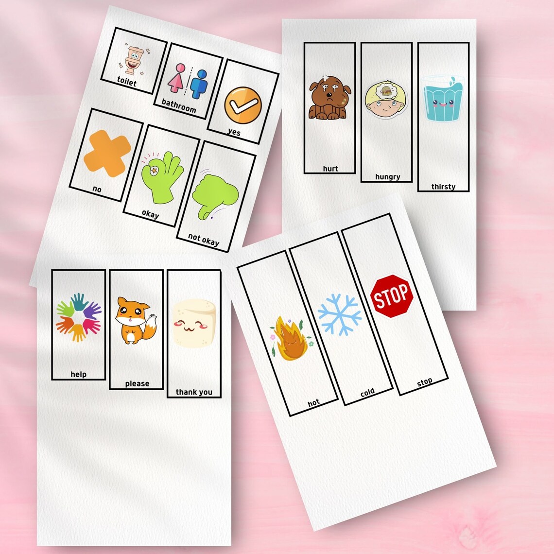 Printable Tiered Communication Cards Lanyard for Non-verbal, Autism ...