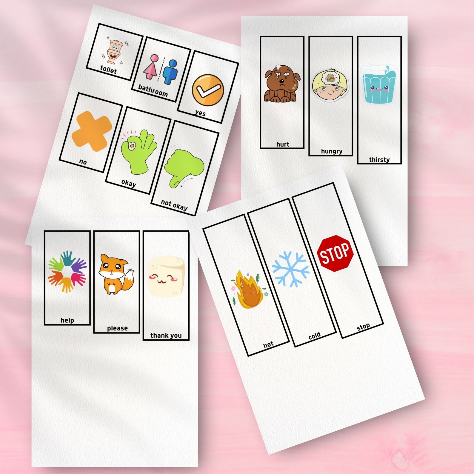 Printable Tiered Communication Cards Lanyard for Non-verbal, Autism ...