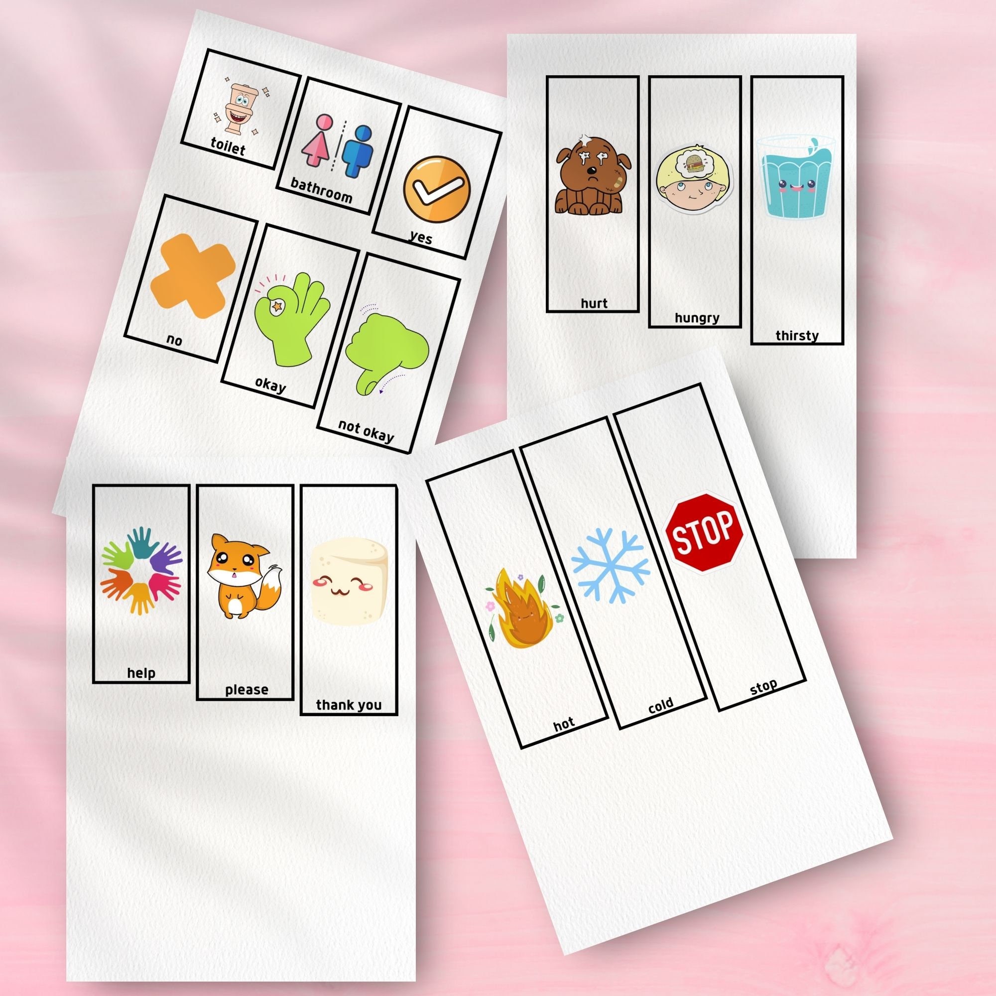 Printable Tiered Communication Cards Lanyard for Non-verbal, Autism ...