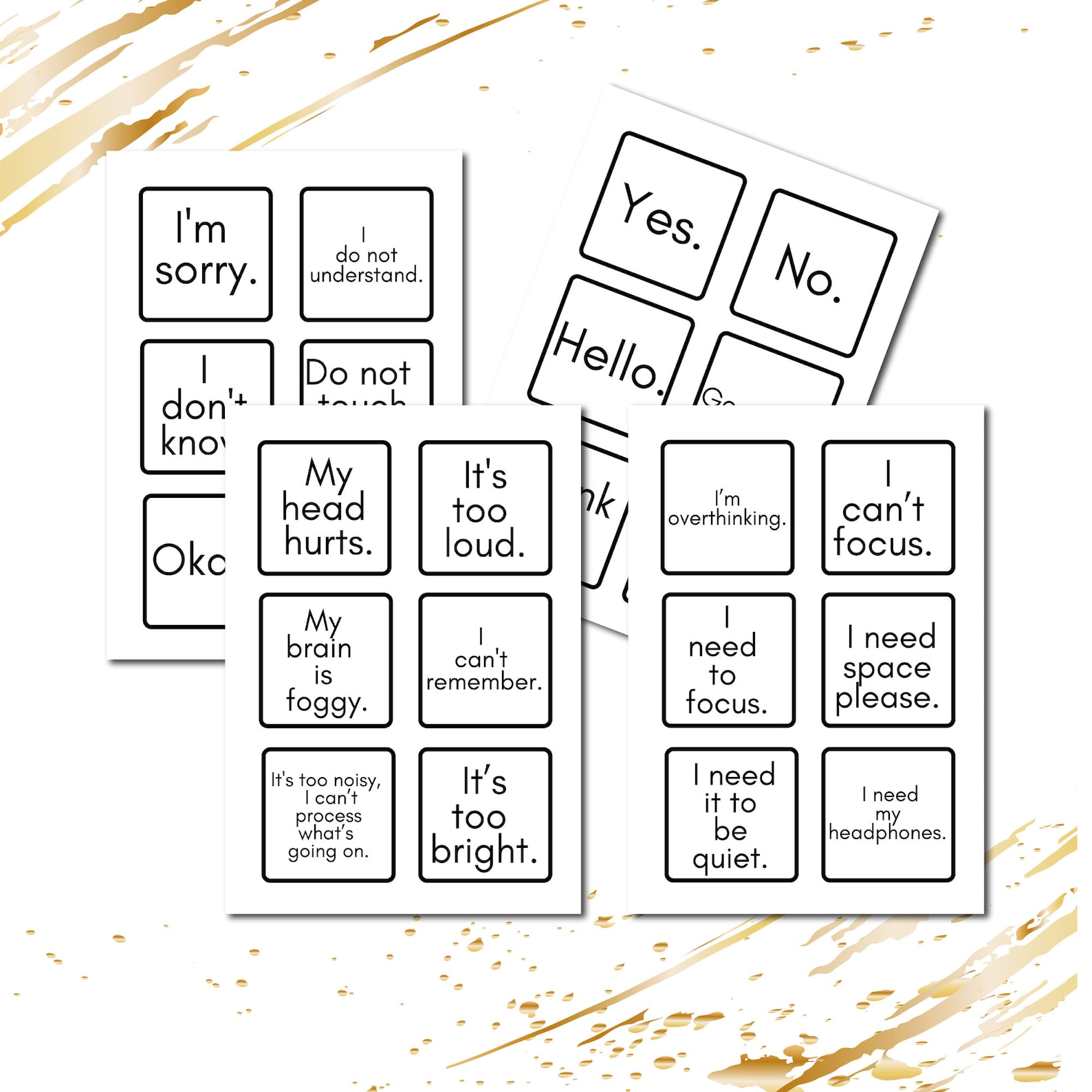 55 Printable Communication Cards, Non Verbal, Selective Mutism, Autism ...