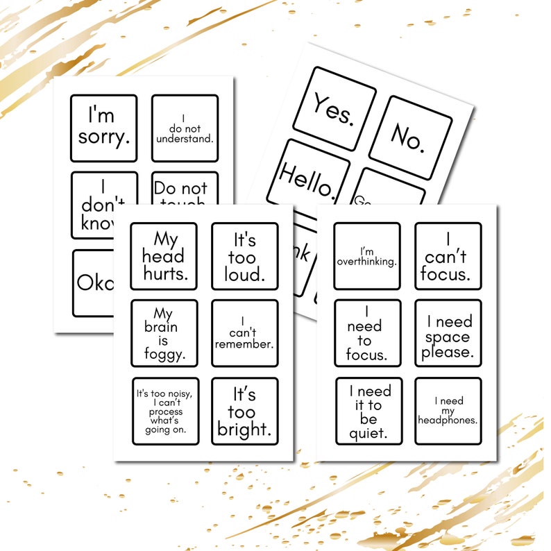 55 Printable Communication Cards Children /teens /adults, Selective ...