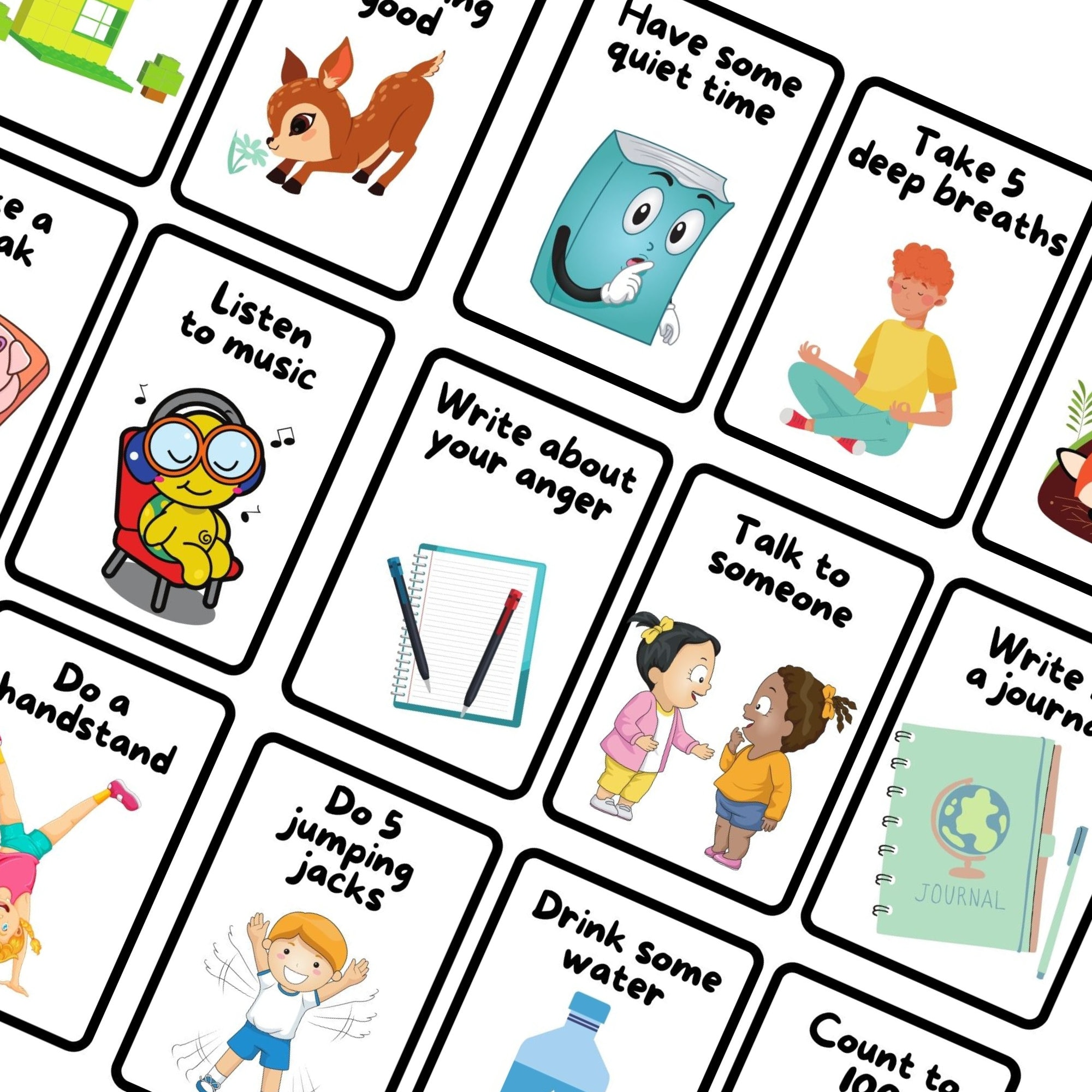 Printable Calm Down Cards, Calming Strategy Cards, Printable Coping ...
