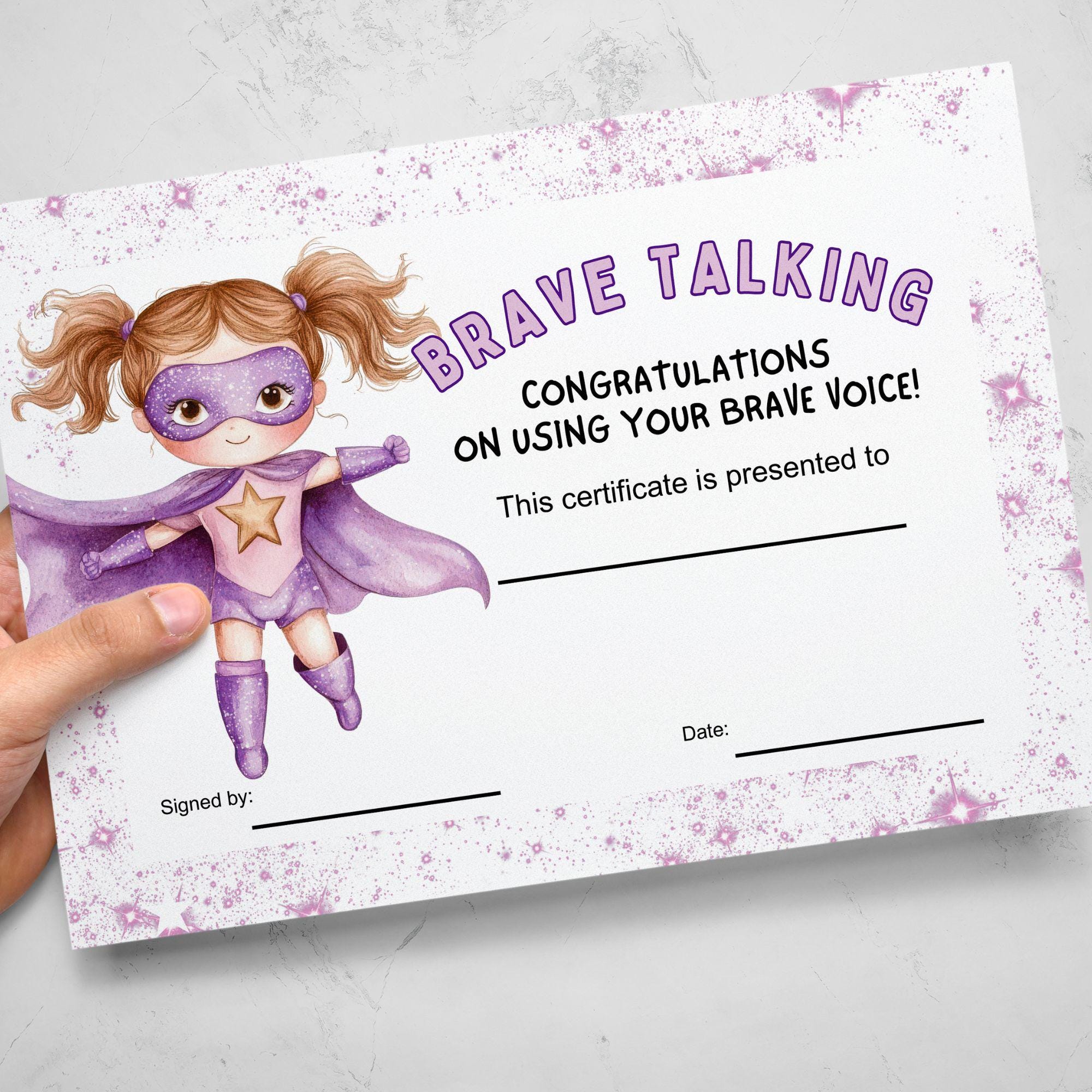 Printable Brave Talking Certificate - Selective Mutism - Child ...