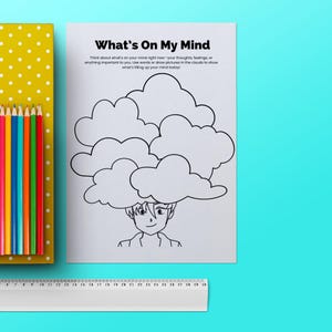 Printable What's on My Mind Worksheets, Art Therapy, Therapeutic Art ...