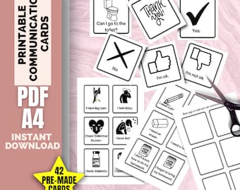 Printable Communication Cards for Non-verbal, Autism, Children ...