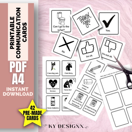 55 Printable Communication Cards Children /teens /adults - Etsy