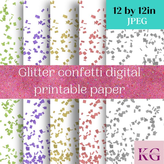 Confetti digital printable paper scrap book paper christmas | Etsy