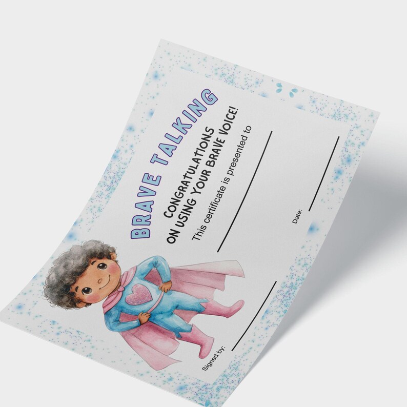 Printable Brave Talking Certificate - Selective Mutism - Child ...