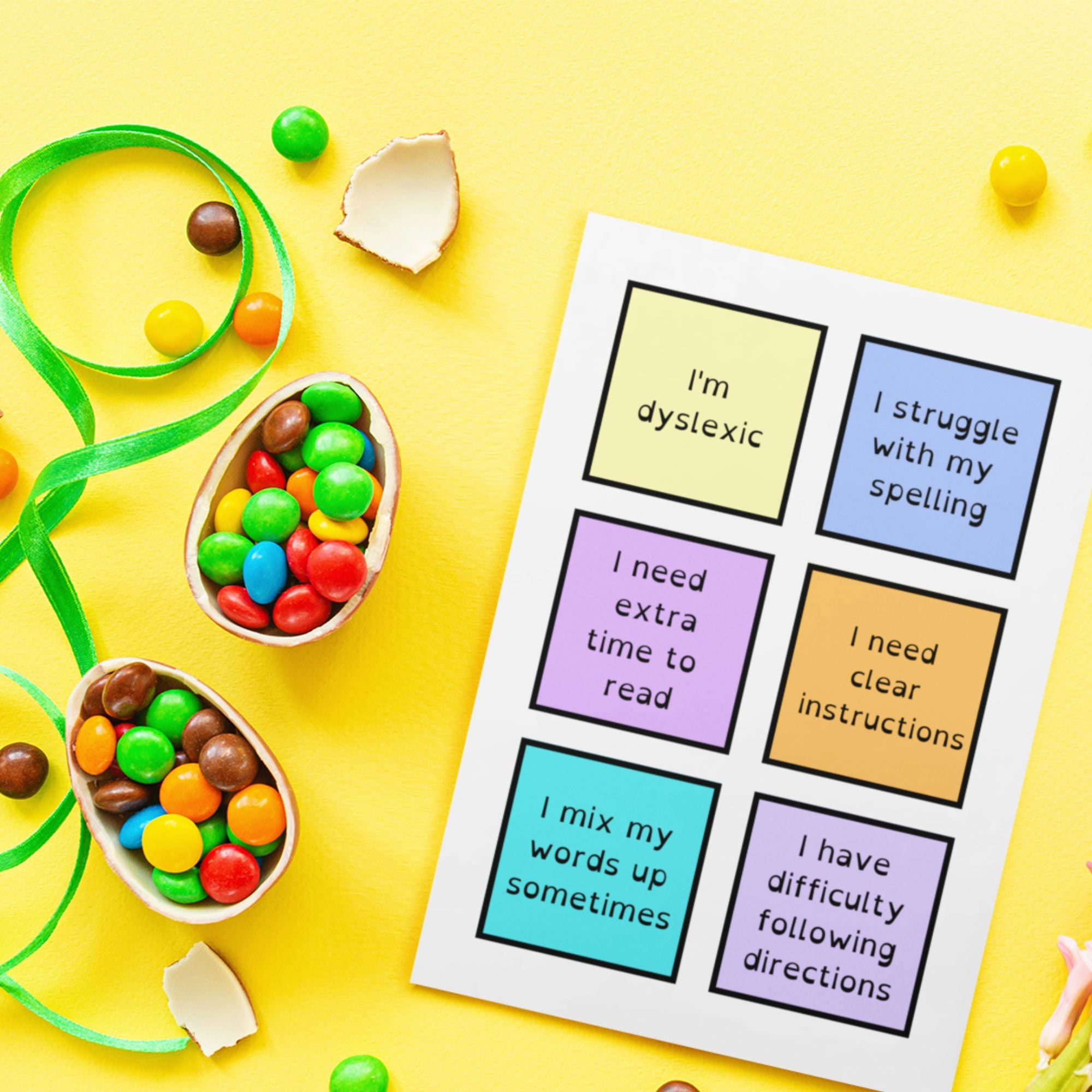 Printable Digital Dyslexia Awareness Cards, Dyslexia Information Cards ...