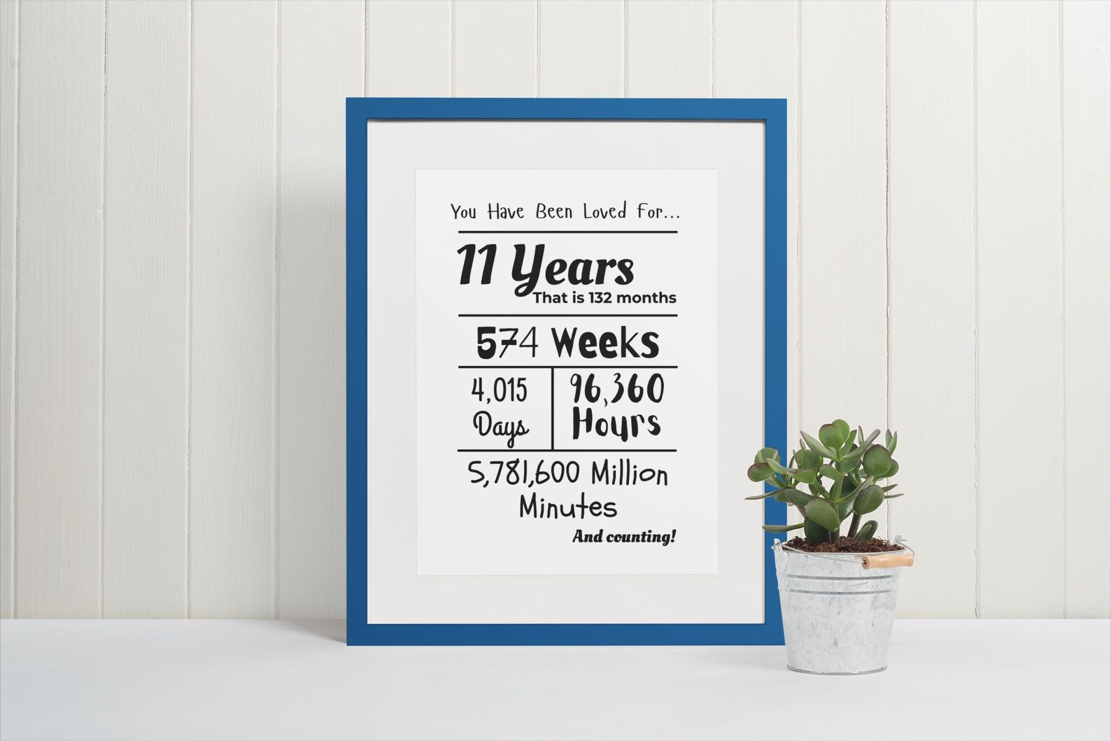Printable 11th Birthday Milestone Sign – You Have Been Loved Wall Art ...