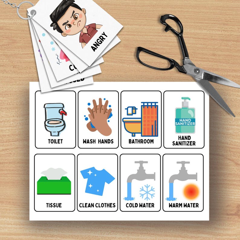Printable Communication Cards - Autism - Key Chain Flash Cards ...