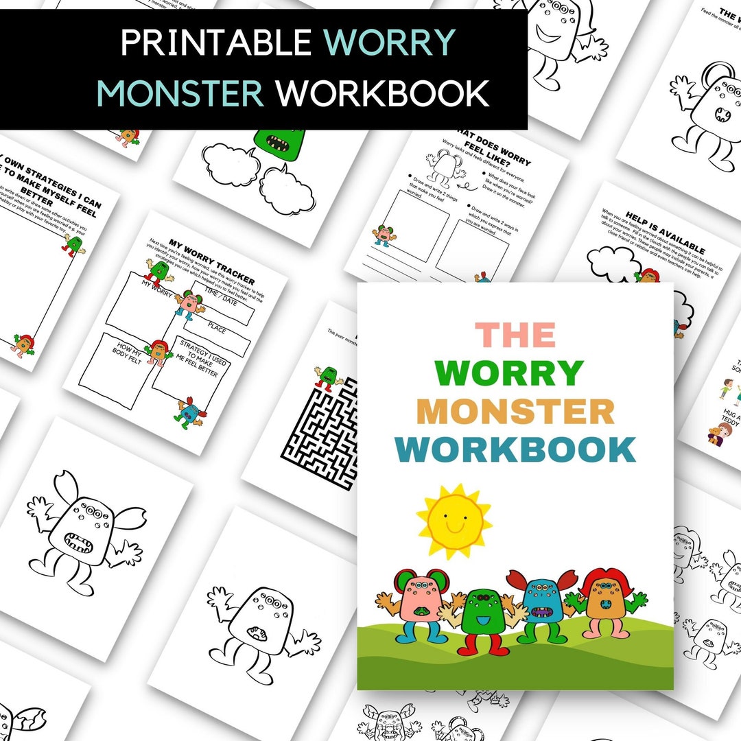 Printable Worry Monster Workbook -monster Coloring Sheets - Worry ...