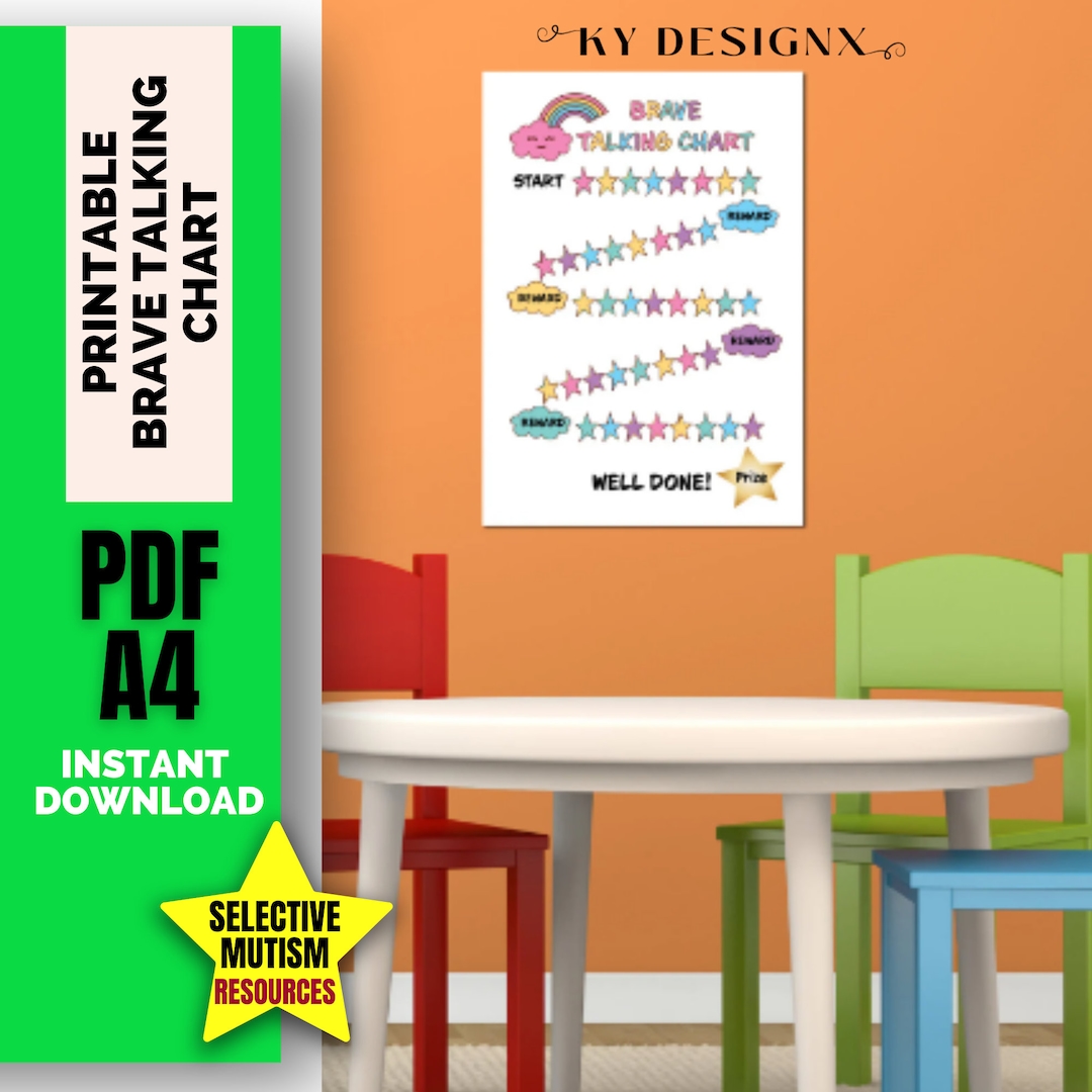 Printable Brave Speaking REWARD Chart Weekly for Non-verbal, Autism ...