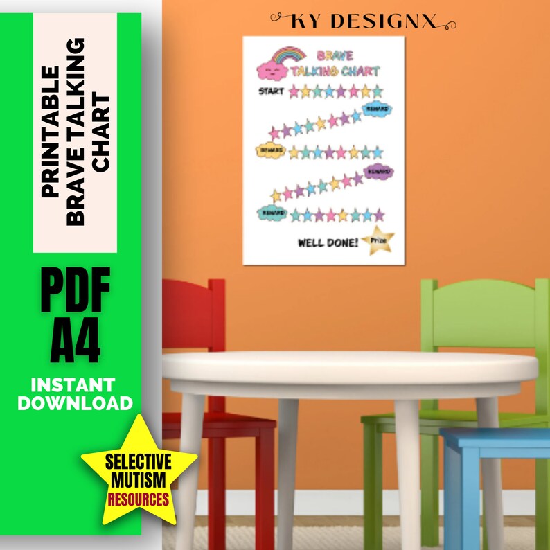 Printable Brave Speaking REWARD Chart Weekly for Non-verbal, Autism ...
