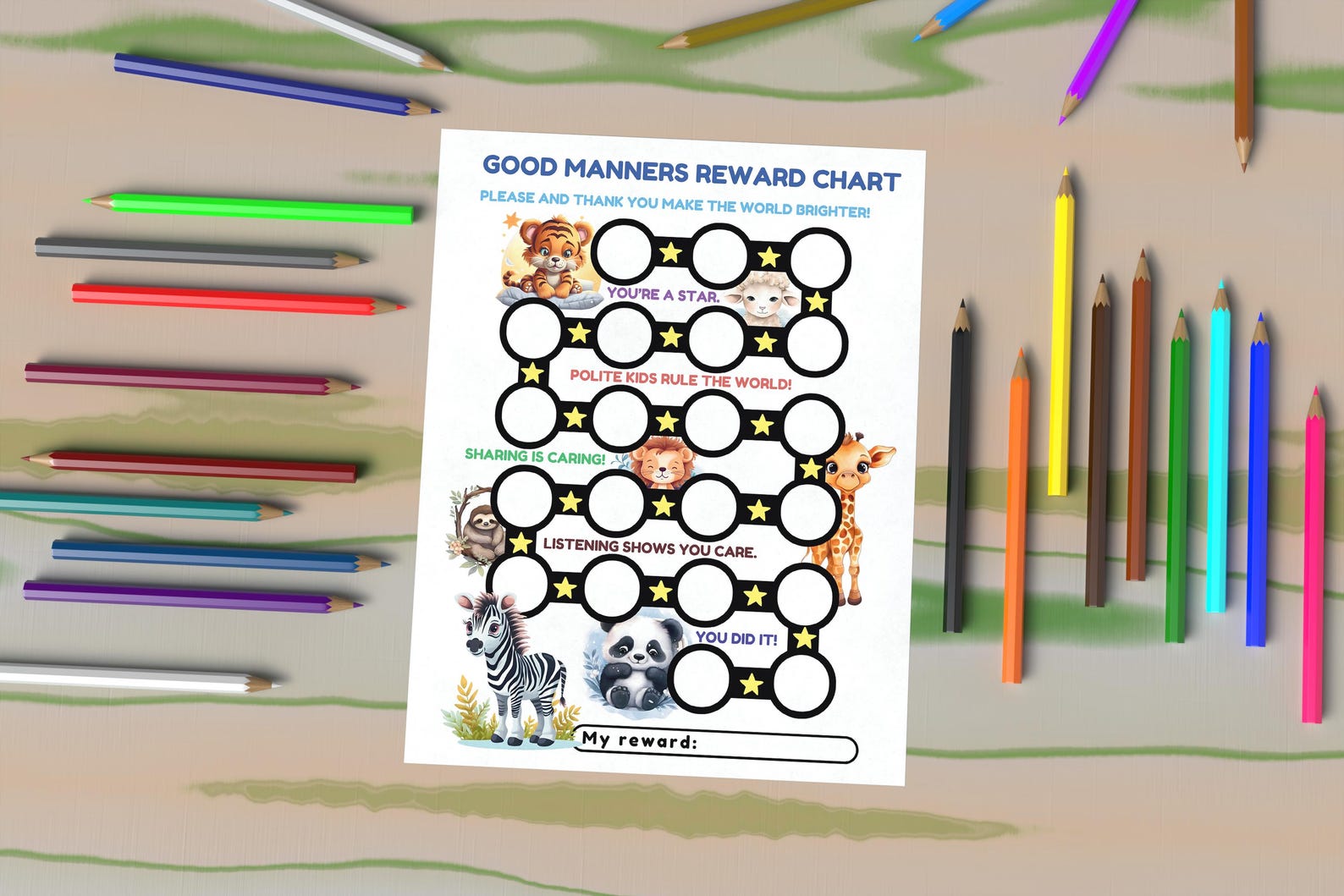 Good Manners Printable Reward Chart - Kids Behavior Chart Printable ...
