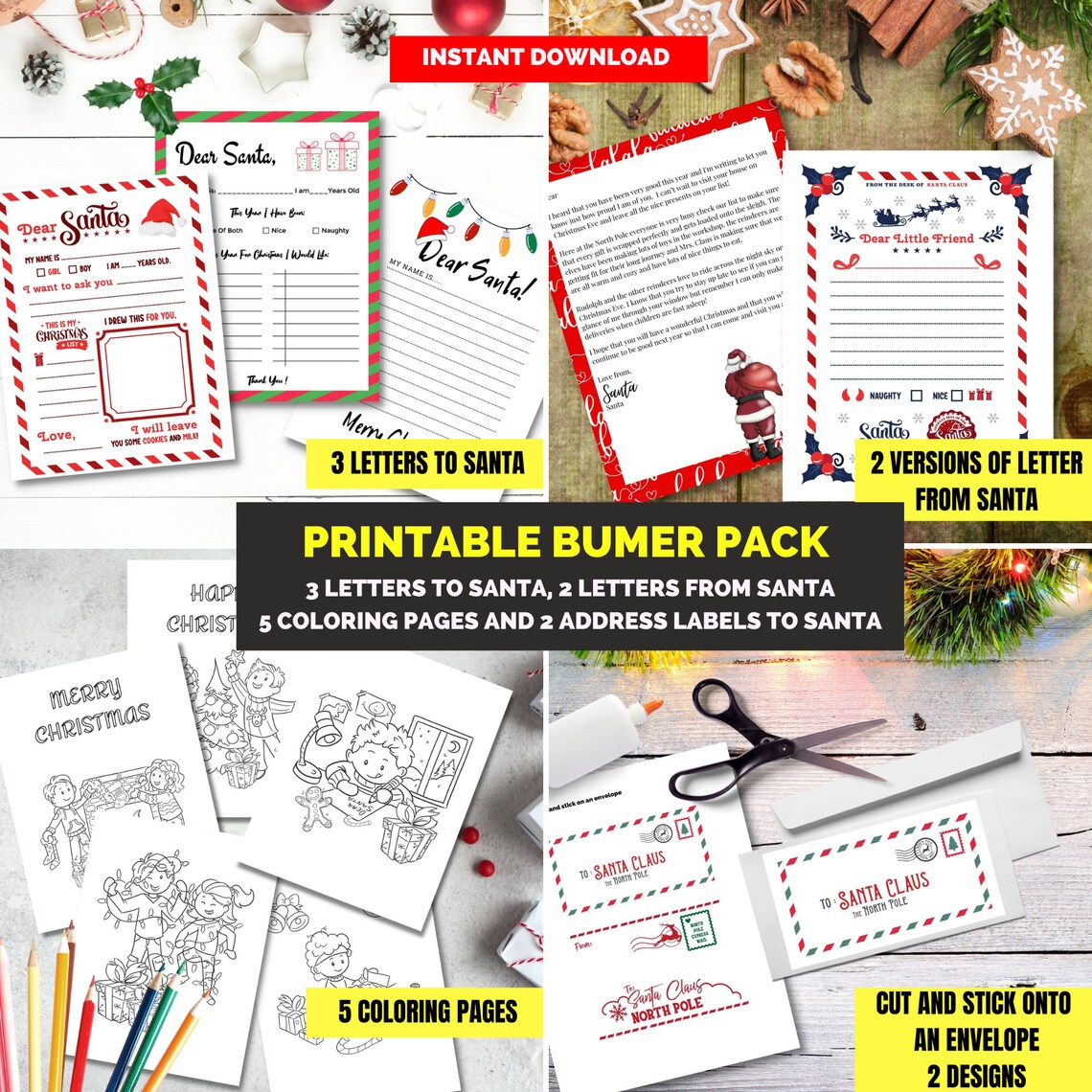 Printable Letter to Santa BUMPER PACK. Letter From Santa, Santa Address ...