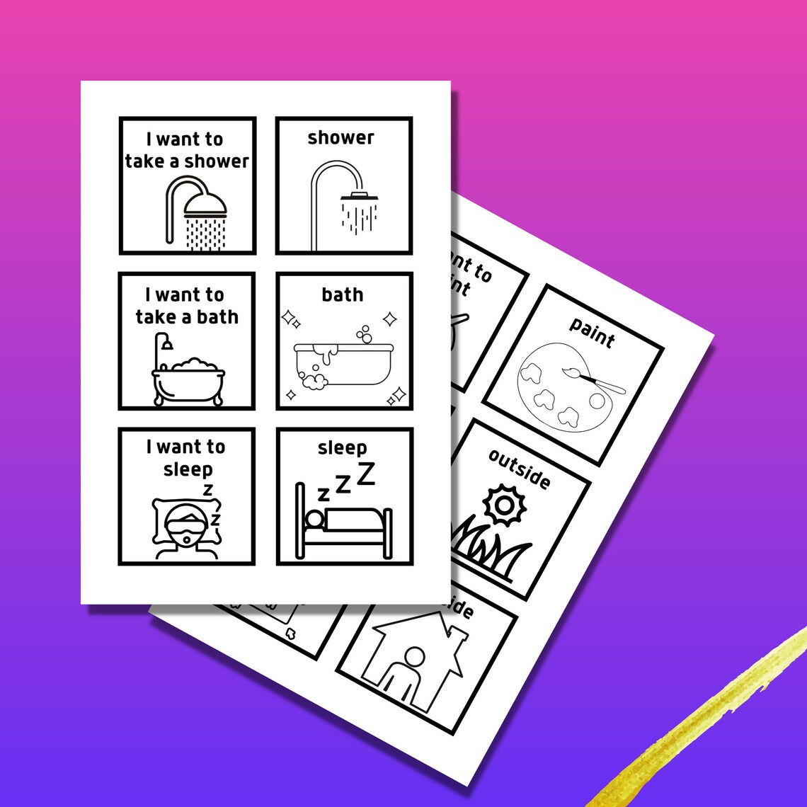 180 Printable Communication Cards for Non-verbal Autism | Etsy