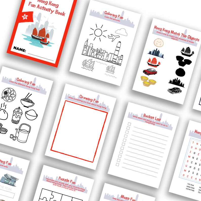 Hong Kong Printable Activity Book, Hong Kong, Printable Hong Kong ...