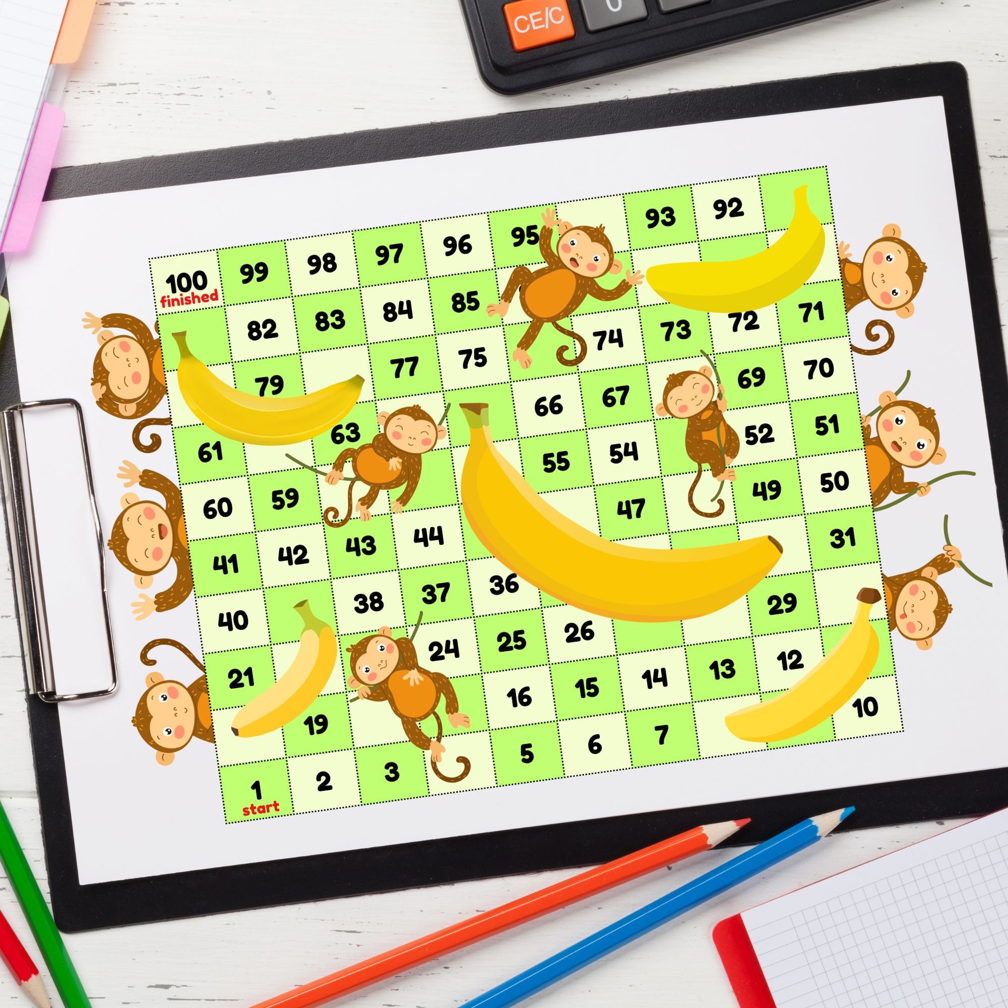 Monkeys and Bananas Printable Board Game, Family Board Game, KIDS Board ...