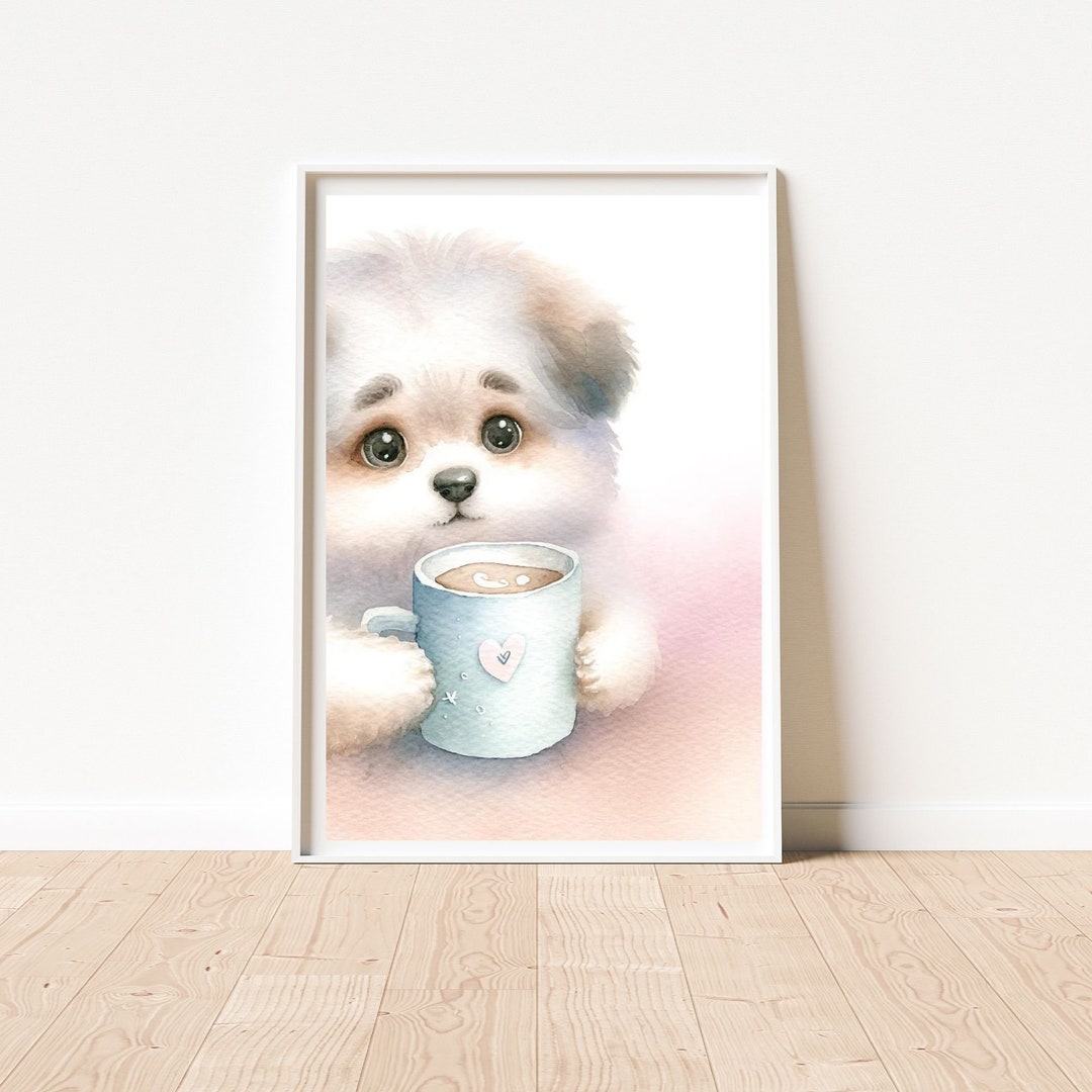 Printable Cute Dog Decor for Home, Office Nursery ,coffee Wall Decor ...