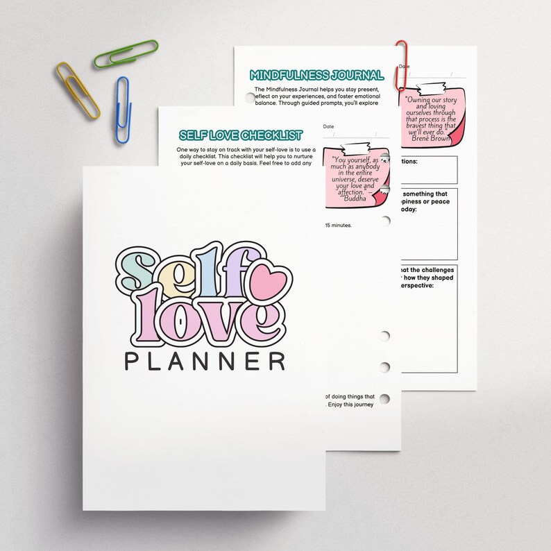 Self-love Planner PDF | Printable Self-care Journal | Daily & Weekly ...