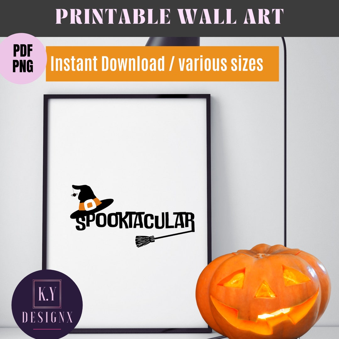 Spooktacular Wall Art, Kids Halloween Printable, Childrens Printable ...