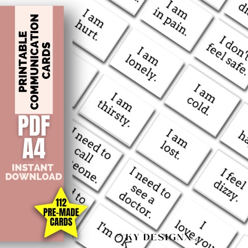 Selective Mutism Printable Communication Cards Non-verbal - Etsy