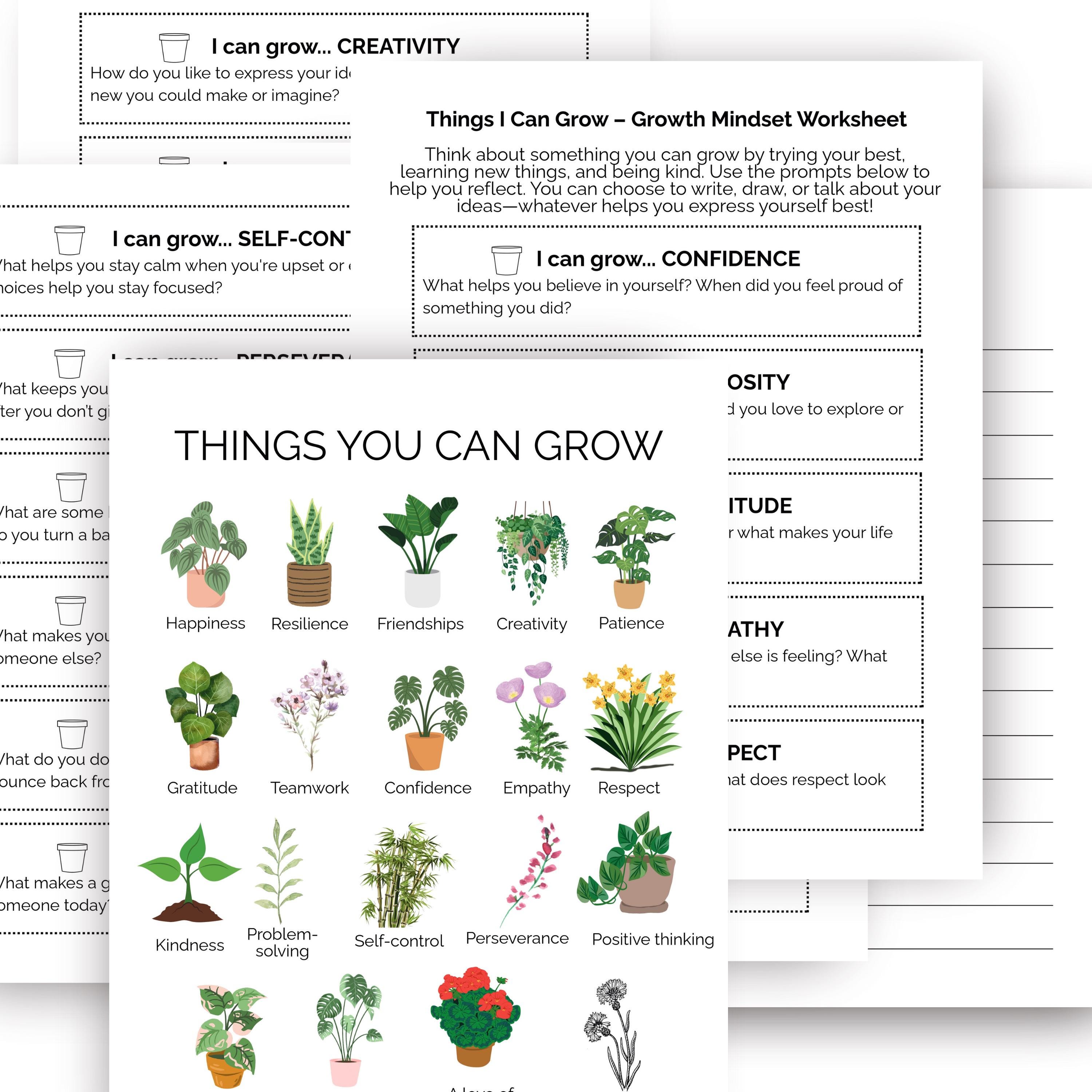 Printable Growth Mindset Activities for Kids / Teens -social Emotional ...